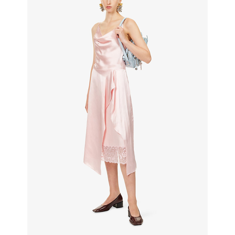 ACNE STUDIOS Acne Studios Lace-Insert Satin Midi Dress